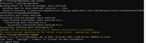donut v0 9 2 bear claw jscript vbscript xsl pe shellcode and python