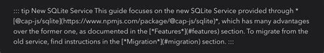 tip in database guide rendered incorrectly · issue 280 · cap js docs · github