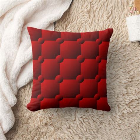 Ruby Red Quilt Pattern Throw Pillow Zazzle