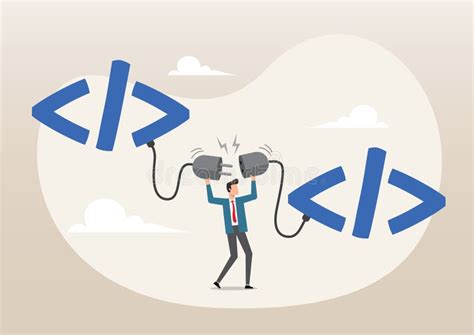 Programmer Connect Socket Between Coding Program Stock Illustration Illustration Of Service