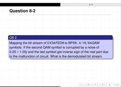 solved mapping the bit stream of 0x34feda to bpsk