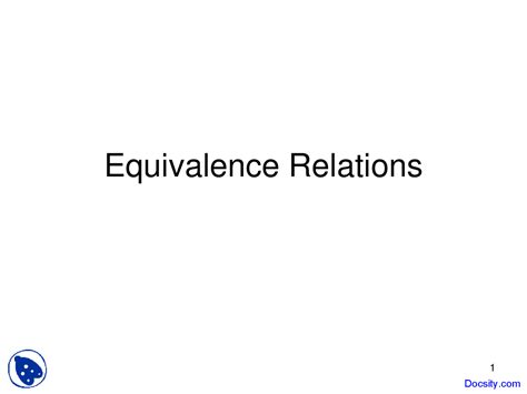 equivalence relations discrete mathematics lecture slides docsity