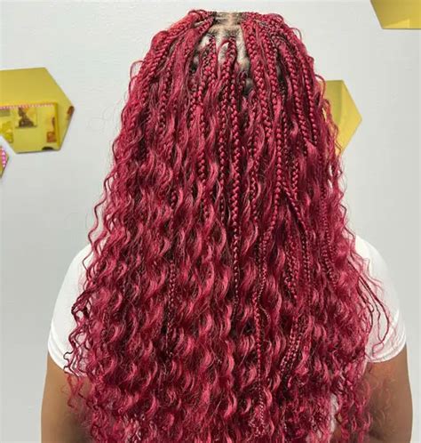 19 Bewitching Burgundy Knotless Braids To Try In 2024