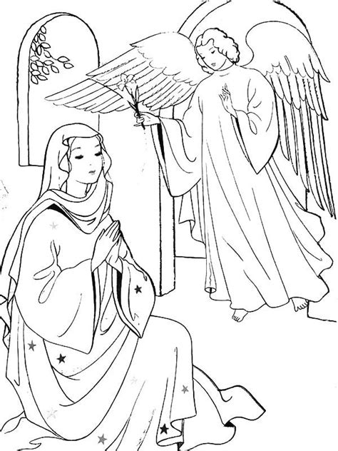 Mary And Gabriel Coloring Page