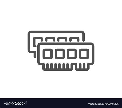 Ram Line Icon Computer Random Access Memory Vector Image