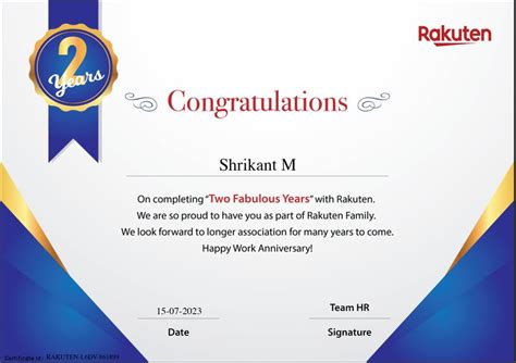 Shrikant Mudagond On Linkedin Workanniversary Workanniversarycelebration Rakutenindia…