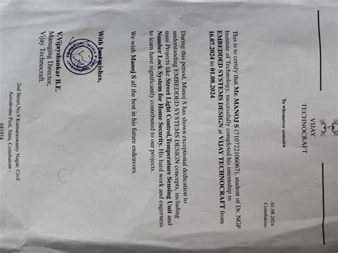 Manoj S On Linkedin I Am Excited To Share That During My Internship