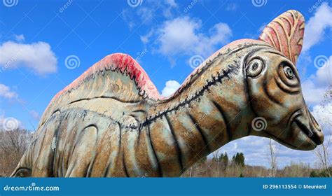 Lambeosaurus Dinosaur Inside A Dino Park In Southern Italy Editorial
