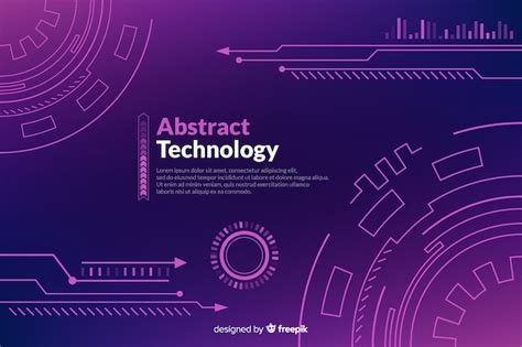 추상 Hud 기술 배경 디자인 무료 벡터