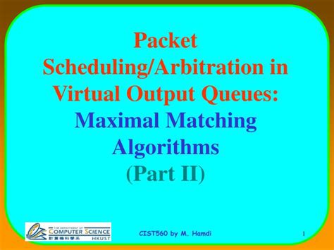 Ppt Packet Schedulingarbitration In Virtual Output Queues Maximal
