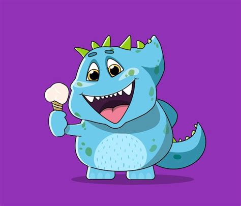 Premium Vector Colorful Blue Monster