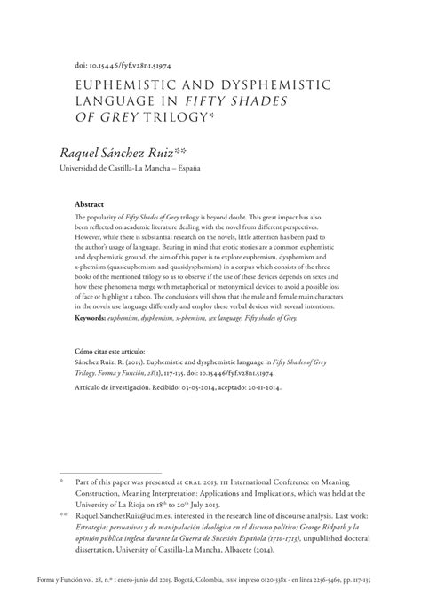 Pdf Euphemistic And Dysphemistic Language In Fifty Shades Of Grey Trilogy