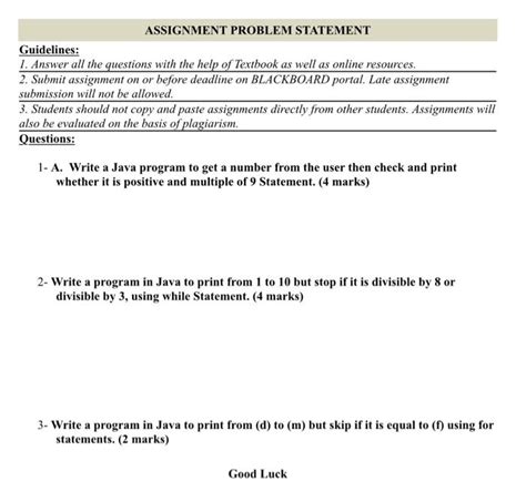 Solved Assignment Problem Statement Guidelines 1 Answer