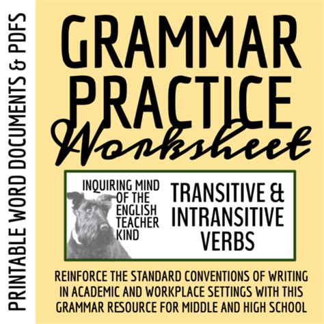 Grammar Practice Worksheet On Transitive And Intransitive Verbs Made