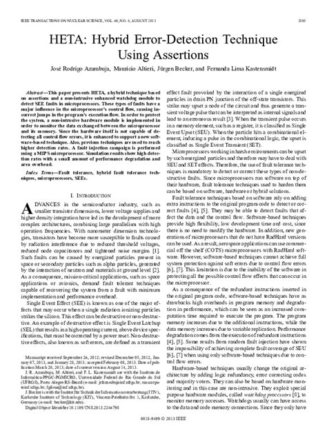Pdf Heta Hybrid Error Detection Technique Using Assertions