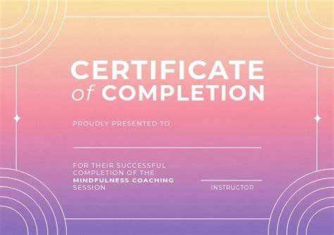 Design Wizard Free Course Completion Certificate Template And Sample Designwizard Templates