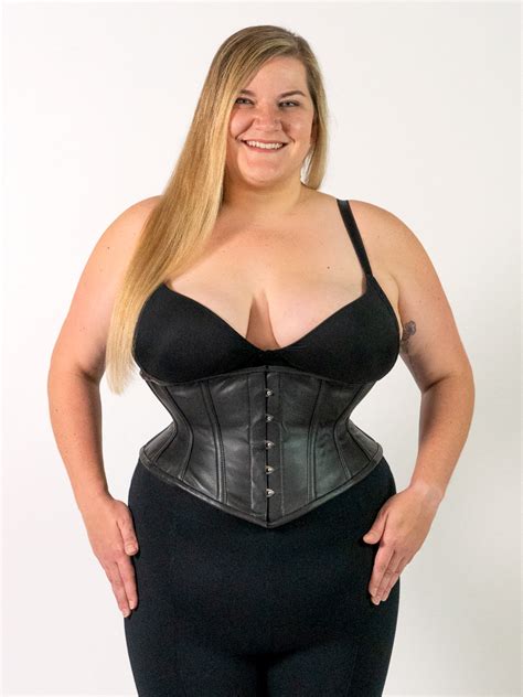 Plus Size Underbust Black Leather Corset Cs 201 Orchard Corset