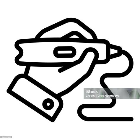 3d 인쇄 펜을 손 라인 아이콘으로 만듭니다 3d 펜 벡터 그림을 들고 있는 손은 흰색으로 분리되어 있다 3d 그리기 도구 디자인 개요 스타일 및 앱을 위해 설계되었습니다