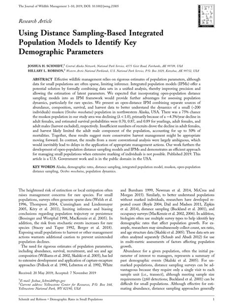 Pdf Using Distance Sampling‐based Integrated Population Models To