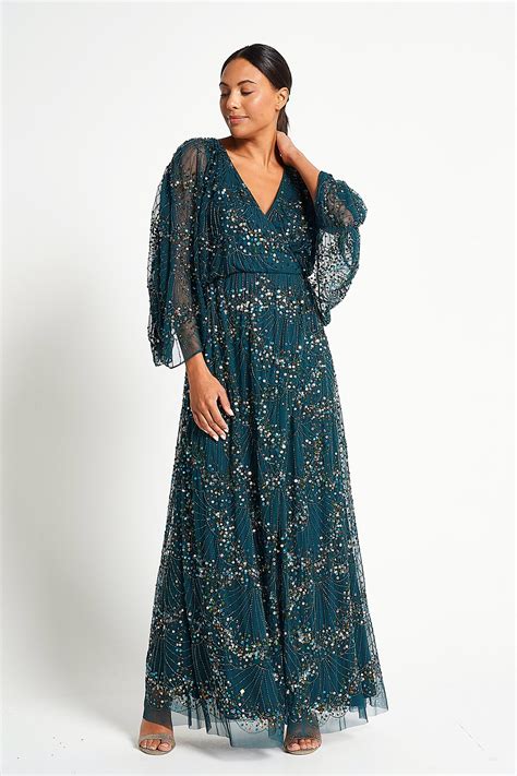 Sylvia Green Sequin Maxi Dress Frock And Frill