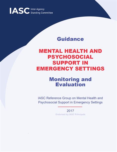 Iasc Common Monitoring And Evaluation Framework For Mhpss Programmes In