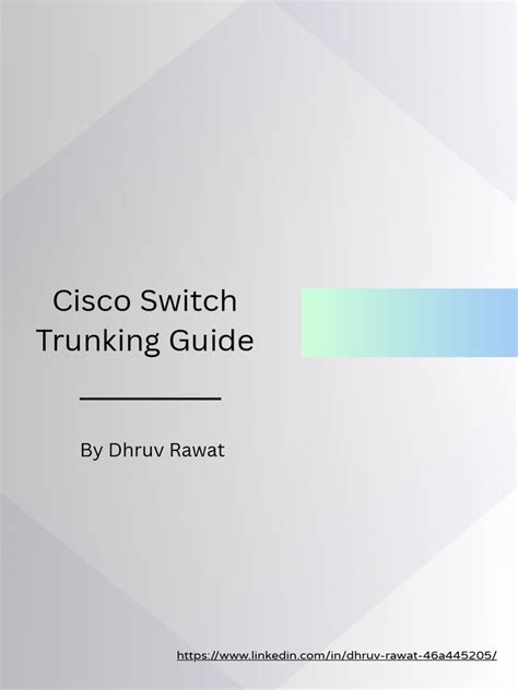 Cisco Switch Trunking Guide Pdf Computer Network Network Switch