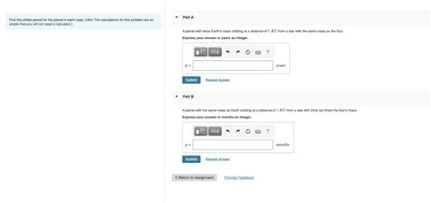Solved Part A Find The Orbital Period For The Planet In Each Chegg Com
