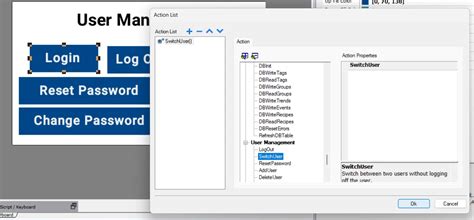 Abb Hmi User Managements Action In Abb Panel Builder 600 Logout Login Switch User Reset