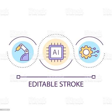 Artificial Intelligence In Manufacture Loop Concept Icon Stock Illustration Download Image Now