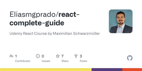 GitHub Eliasmgprado react complete guide Udemy React Course by Maximilian Schwarzmüller
