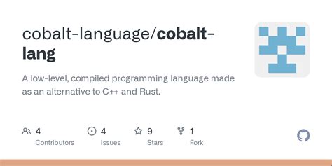 Github Cobalt Languagecobalt Lang A Low Level Compiled Programming