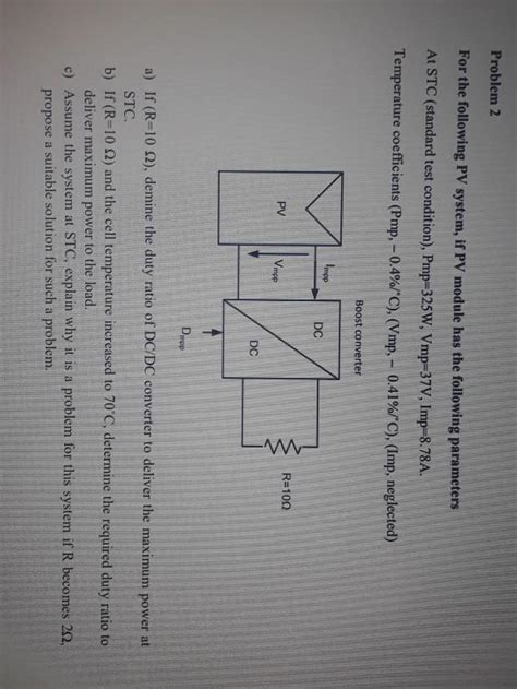 Solved Problem For The Following PV System If PV Module Chegg Com