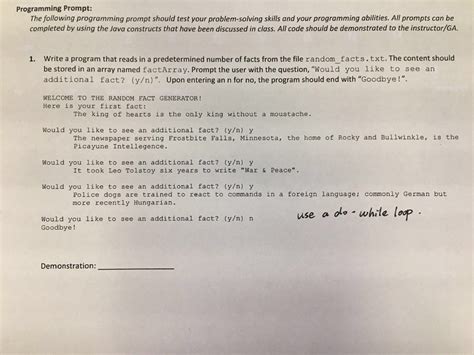 Solved Programming Prompt The Following Programming Prompt