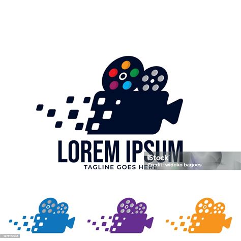 영화 아이콘 일러스트 템플릿입니다 픽셀 시네마 일러스트 벡터 흰색 배경에 격리 3차원 형태에 대한 스톡 벡터 아트 및 기타 이미지 3차원 형태 Film Festival