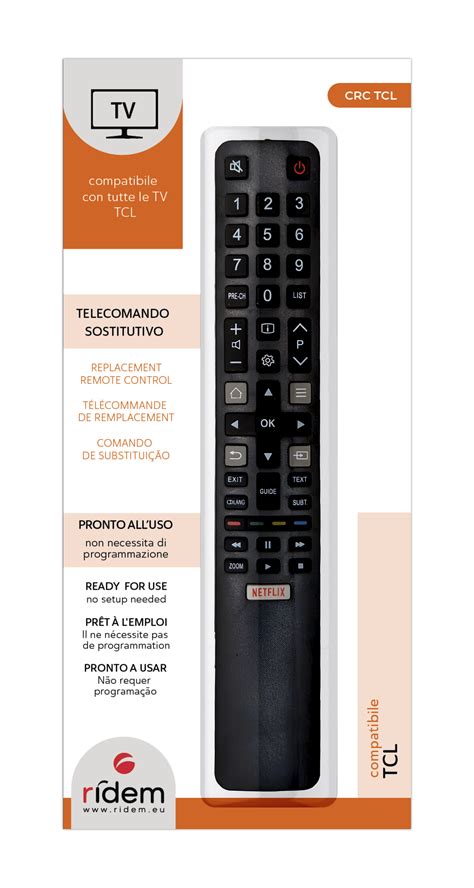 Karma Italiana Srl Telecomandi X Tv Crc Tcl Telecomando Sostitutivo Tcl
