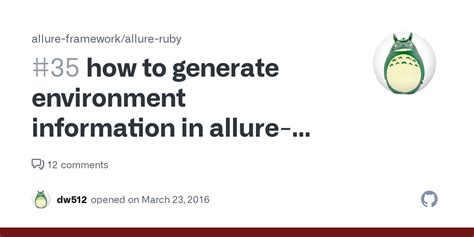 How To Generate Environment Information In Allure Rspec Report · Issue