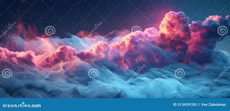 Digital Cloud Network Concept Illustration Representing Digitalization