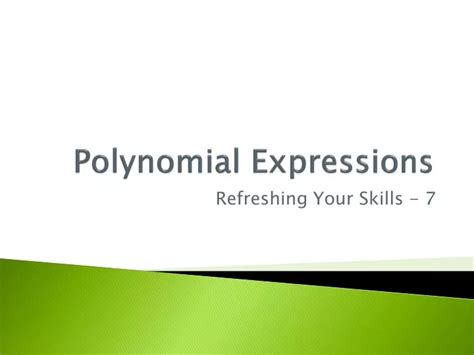 Ppt Polynomial Expressions Powerpoint Presentation Free Download