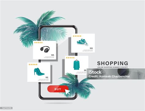 Product Sample And Red Buy Button Pop Up And Display On Smartphone