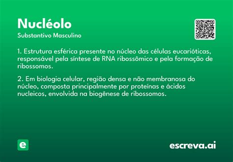 Nucléolo Significado E Sinônimo Escreva Ai