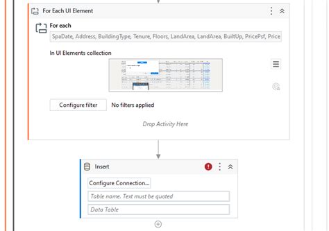 How To Convert Data Variable Get From For Each Ui Element Into Datatable For Database