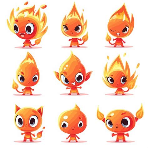 Premium Vector Flame Character