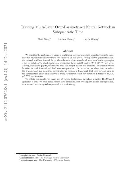 pdf training multi layer over parametrized neural network in