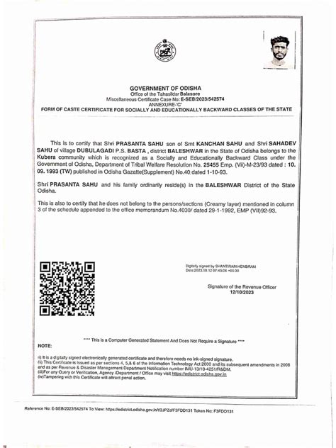Sebc Caste Certificate Pdf