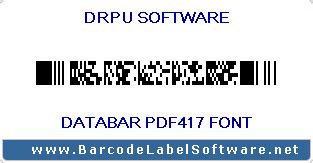 Databar PDF D Barcode Font Generated By DRPU Barcode Creator Tool
