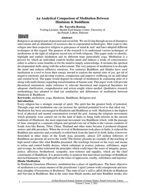 An Analytical Comparison Of Meditation Between Pdf Yoga Moksha