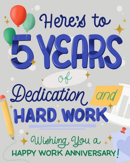 Five Years Work Anniversary Wishes