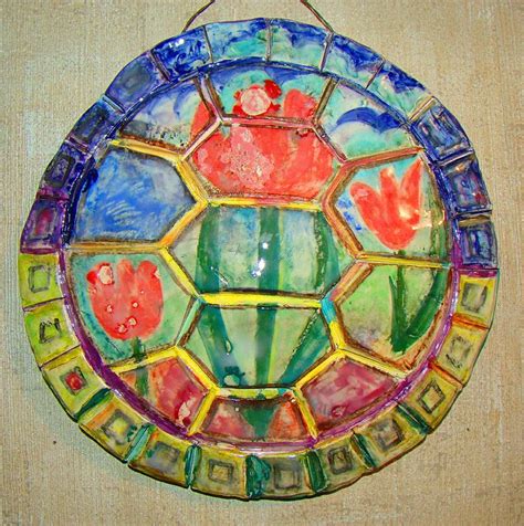Colorful Ceramic Turtle Shell Decor
