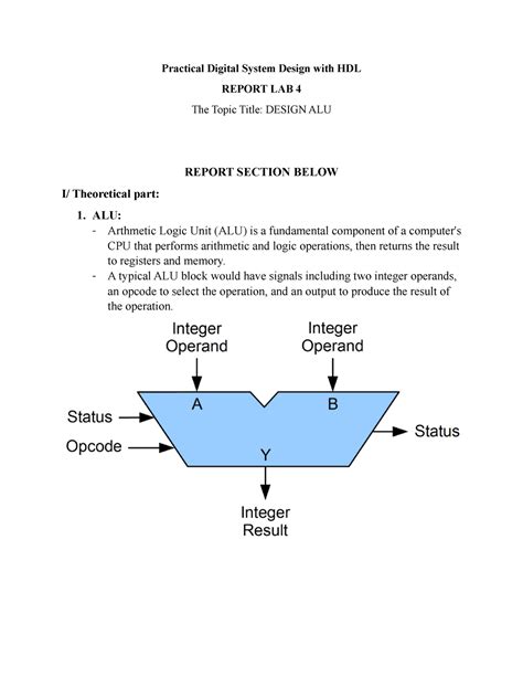 Lab4 Lab4 Hdl Practical Digital System Design With Hdl Report Lab 4 The Topic Title Design