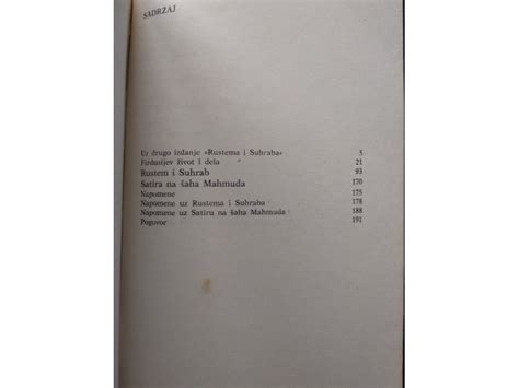 RUSTEM I SUHRAB FIRDUSI Kupindo Com